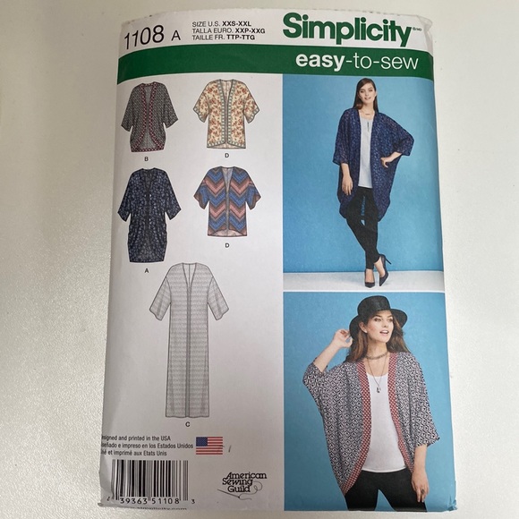 Simplicity | Other | Simplicity Sewing Pattern 18 Kimono | Poshmark